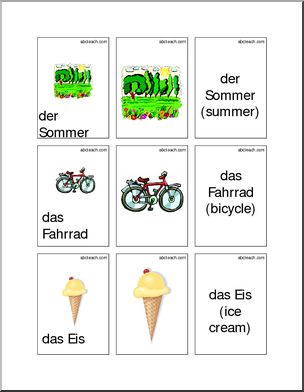 German: Flashcards – Summer – Abcteach