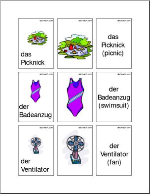 German: Flashcards – Summer – Abcteach
