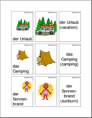 German: Flashcards – Summer – Abcteach