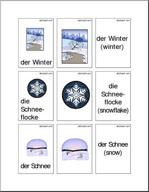 German: Flashcards – Winter – Abcteach