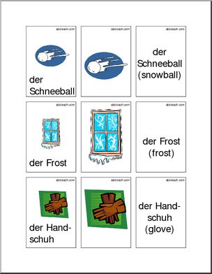 German: Flashcards – Winter – Abcteach