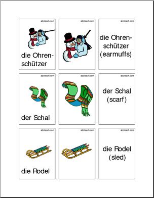 German: Flashcards – Winter – Abcteach