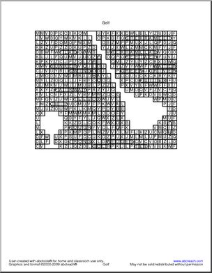 Word Search: Golf Terminology | Abcteach
