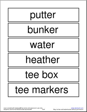Word Wall: Golf Terminology | Abcteach