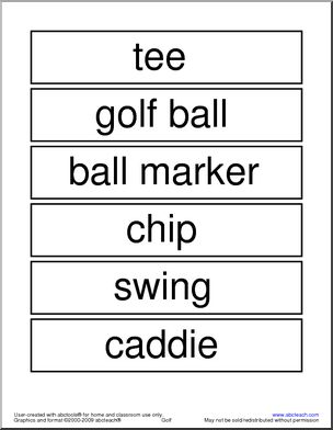 Word Wall: Golf Terminology | Abcteach