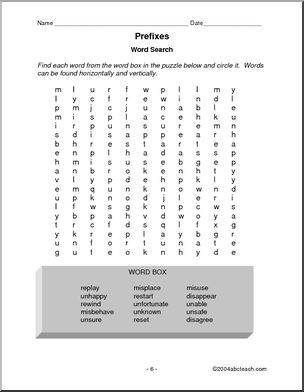 Rules and Practice: Prefixes - RE, DIS, UN, MIS | Abcteach