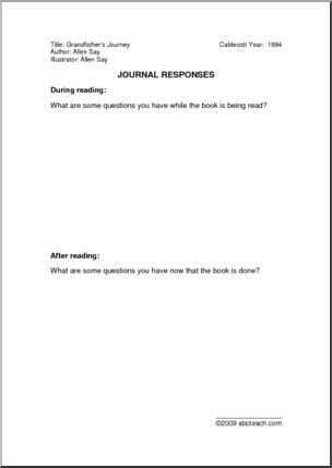 Grandfather's Journey (primary) Guided Reading I abcteach.com