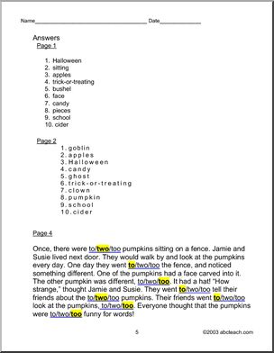 Halloween (primary) Spelling I abcteach.com