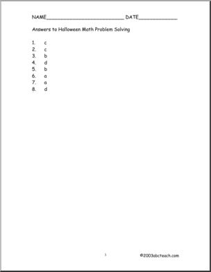 Word Problems: Halloween theme (primary) – Abcteach