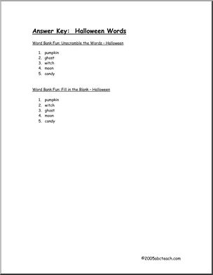 Halloween Vocabulary (2) | Abcteach