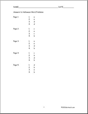 Word Problems: Halloween theme (elem) – Abcteach