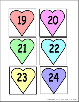 Calendar Hears with Numbers 1-31 - Math Symbols Include - Math Games ...