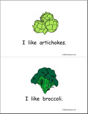 Early Reader: “I like… ” (vegetables- color) – Abcteach