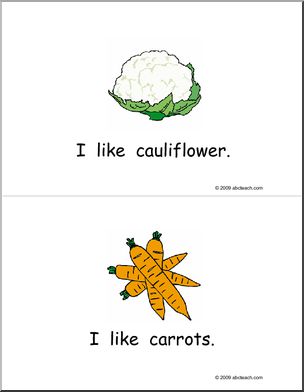 Early Reader: “I like… ” (vegetables- color) – Abcteach