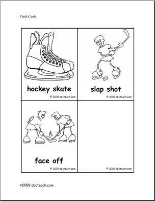 Flashcards: Sports – Ice Hockey (b/w) – Abcteach