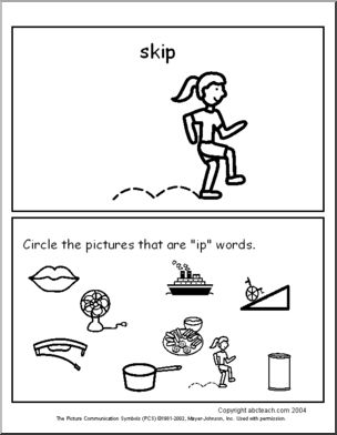 "ip" words (version 1) Word Family Booklet I abcteach.com