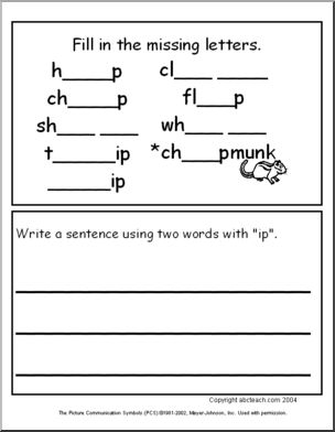 "ip" words (version 1) Word Family Booklet I abcteach.com