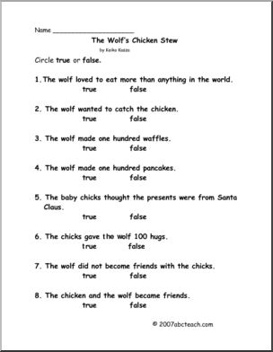 Book: The Wolf's Chicken Stew (pre-k/primary) | Abcteach