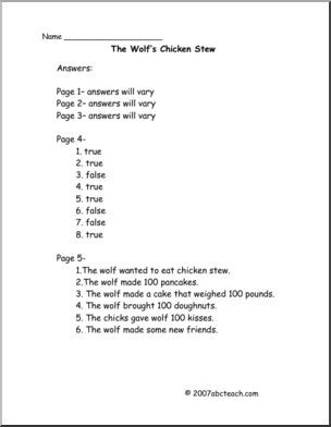 Book: The Wolf's Chicken Stew (pre-k/primary) | Abcteach