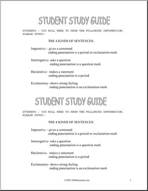 Sentence Types (elem/upper elem/middle) Rules and Practice – Abcteach