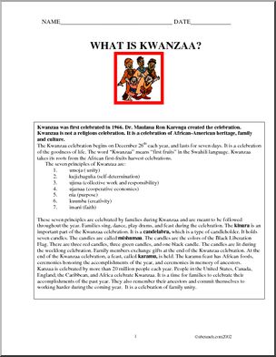 Comprehension: Kwanzaa (elementary) | Abcteach