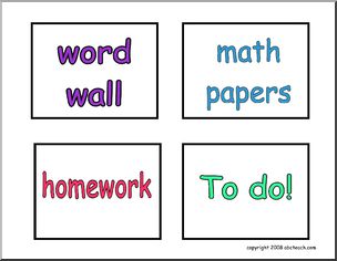 Signs: Classroom Subject (set 4) | Abcteach