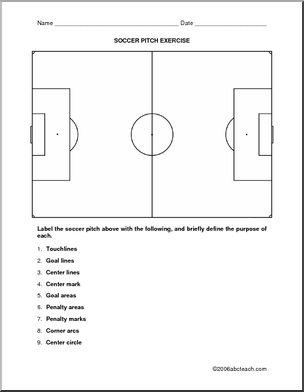 Worksheet: Sports- Label the Soccer Pitch – Abcteach