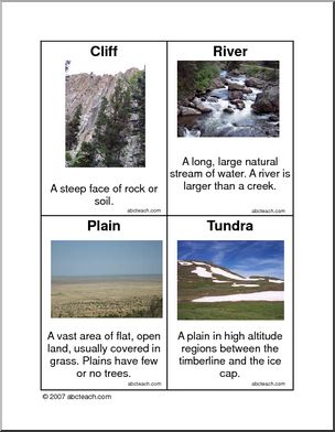 Fact Cards: Landforms (upper elem) | Abcteach