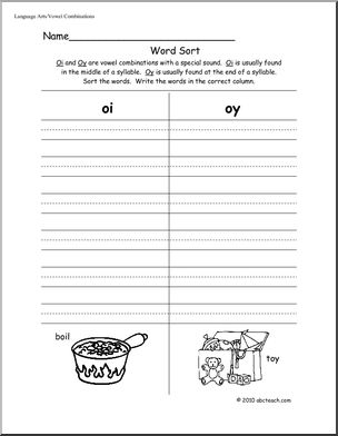 Phonics: Vowel Combinations oi-oy Activities (primary) | Abcteach