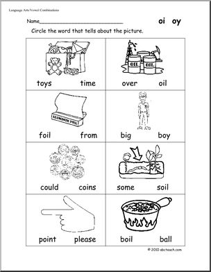 Phonics: Vowel Combinations oi-oy Activities (primary) | Abcteach
