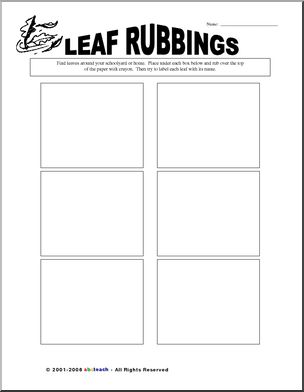 Graphic Organizer: Leaf Rubbings (elementary) – Abcteach