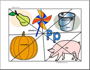 Letter Puzzle: Letter P (set) | Abcteach