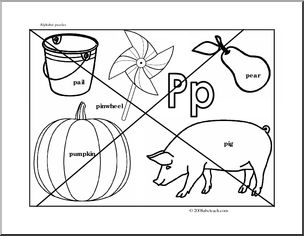Letter Puzzle: Letter P (set) | Abcteach