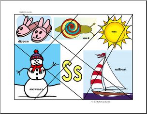 Letter Puzzle: Letter S (set) | Abcteach