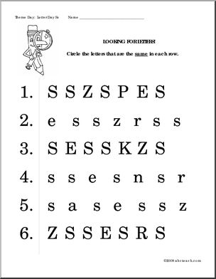 Letter Worksheets: Letter S – Abcteach