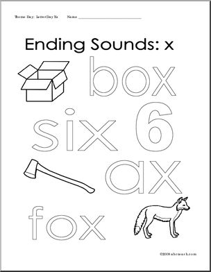 Beginning Sounds Poster: Letter X | Abcteach