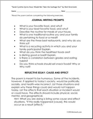 Sarah Cynthia Sylvia Stout Would Not Take the Garbage Out (upper elem ...