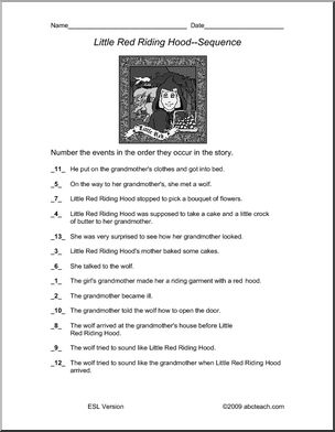 Reading Comprehension: "Little Red Riding Hood" (ESL) | Abcteach
