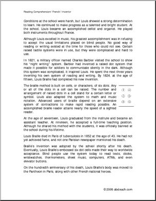 Biography: Louis Braille (upper elem/middle) – Abcteach