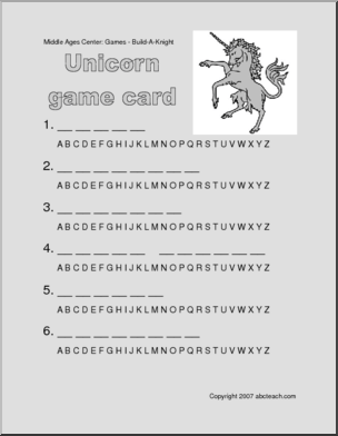 Build a Knight Game – Abcteach