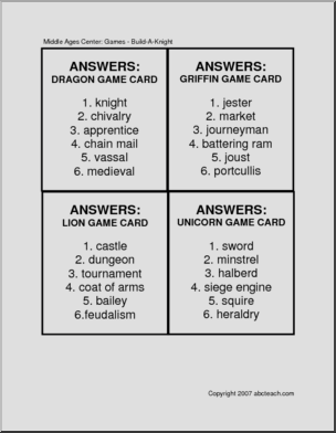 Build a Knight Game – Abcteach