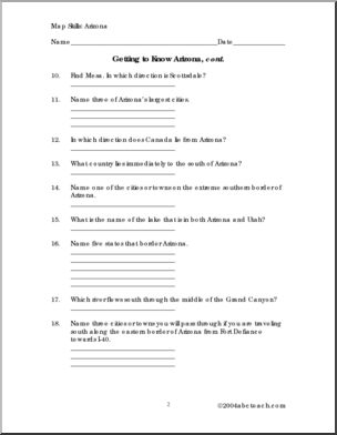 Map Skills: Arizona | Abcteach
