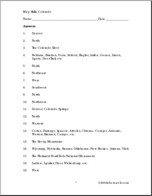 Map Skills: Colorado – Abcteach