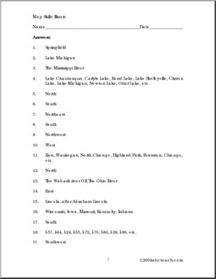 Map Skills: Illinois | Abcteach