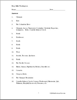 Map Skills: Washington | Abcteach