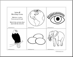 Matching Game: Initial Letter E | Abcteach