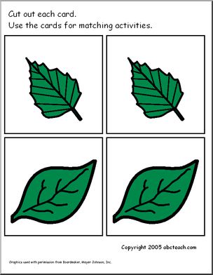 Matching: Leaves (pre k-primary) | Abcteach
