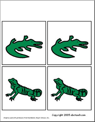 Matching: Reptiles & Amphibians (pre k-primary) – Abcteach
