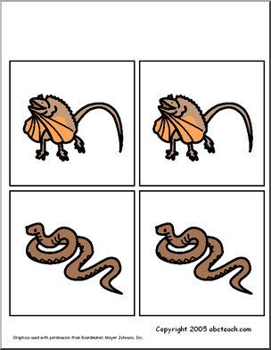 Matching: Reptiles & Amphibians (pre k-primary) – Abcteach