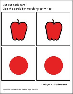 Matching: Things that are red. (pre k- primary) 1 – Abcteach